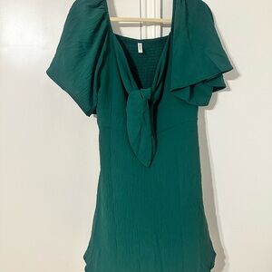 Dokotoo | Dresses | Chic Forest Green Tiefront Mini Dress | Poshmark